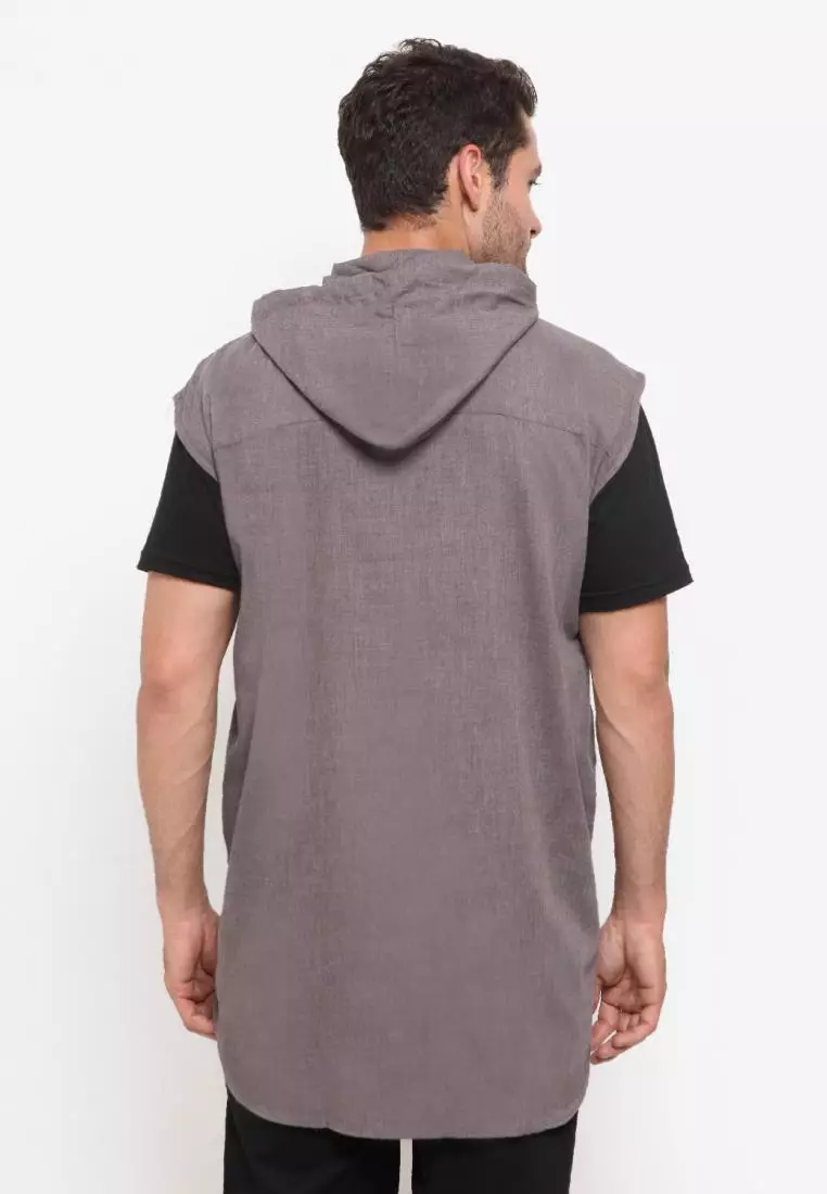 Jual ZAYIDAN Zayidan Rompi Sholat Line Hoodie Muslim Pria - Coklat ...