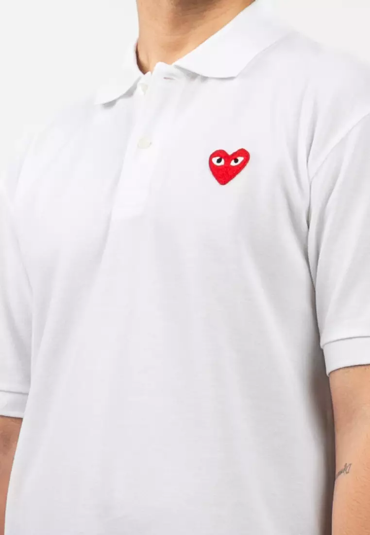 Jual CDG Play Single Heart Polo Shirt Original 2025 | ZALORA Indonesia