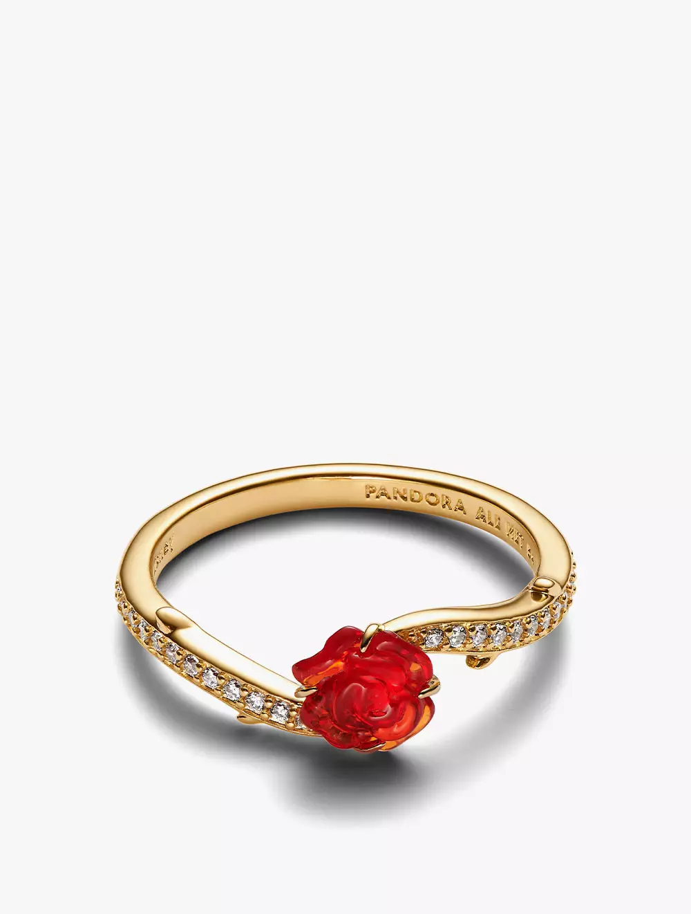 Jual PANDORA Disney Beauty and the Beast Enchanted Rose Ring, 14k gold ...