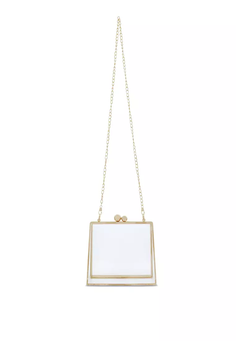 London Rag Transparent Clear Triangle Clutch Bag 2024 | Buy London Rag ...