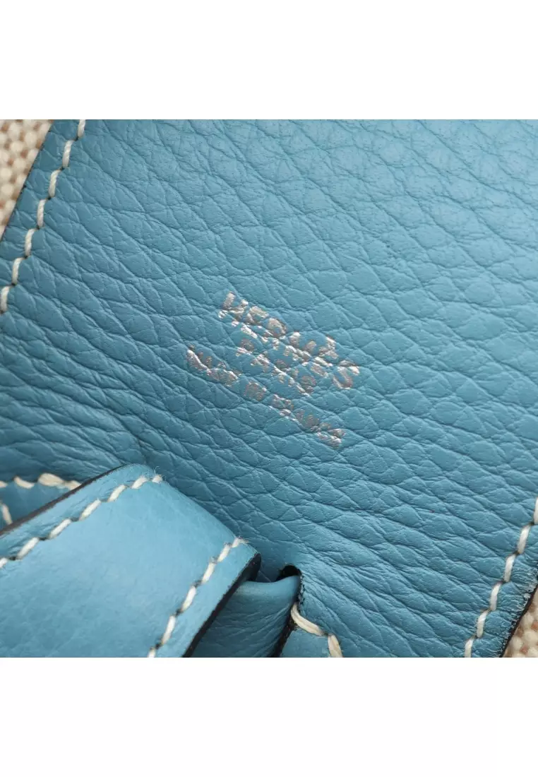 Buy Hermès Pre-Loved Hermès Intercity ecru blue jean Handbag vanity bag ...