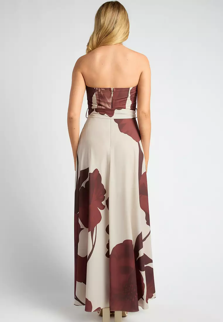 Buy Style State Floral Strapless Maxi Dress With Waist Tie 2026 Online ...