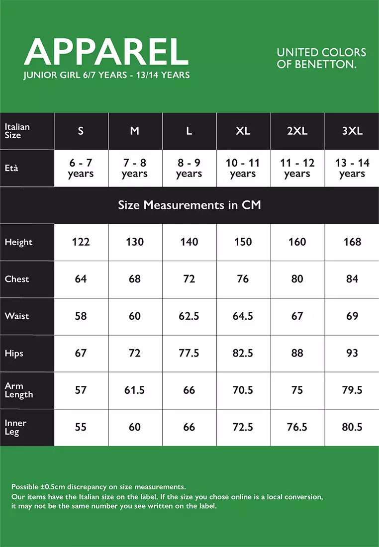 United Colors Of Benetton Size Chart United Colors Of Benetton Womens