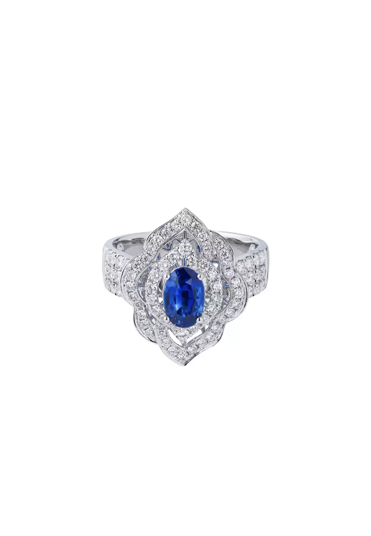 Buy TOMEI TOMEI Sapphire Diamond Ring, White Gold 750 2025 Online ...