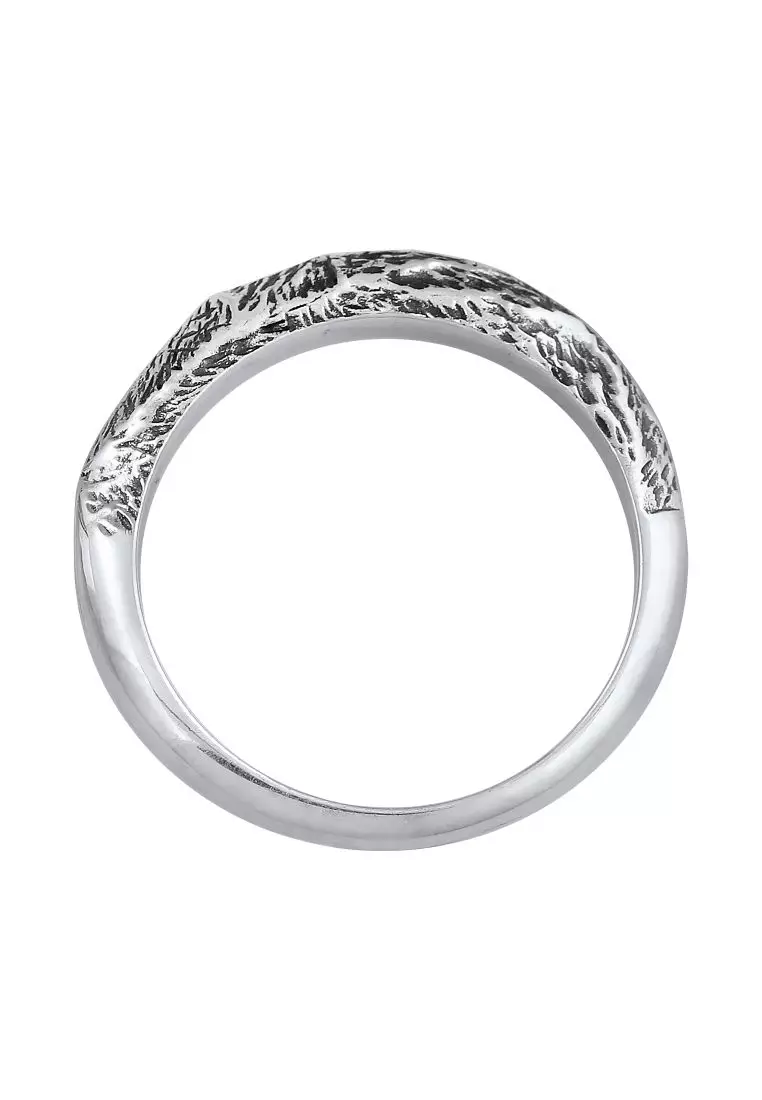 Buy Kuzzoi Men's Silver Distressed Band Ring – Oxidised 2026 Online ...
