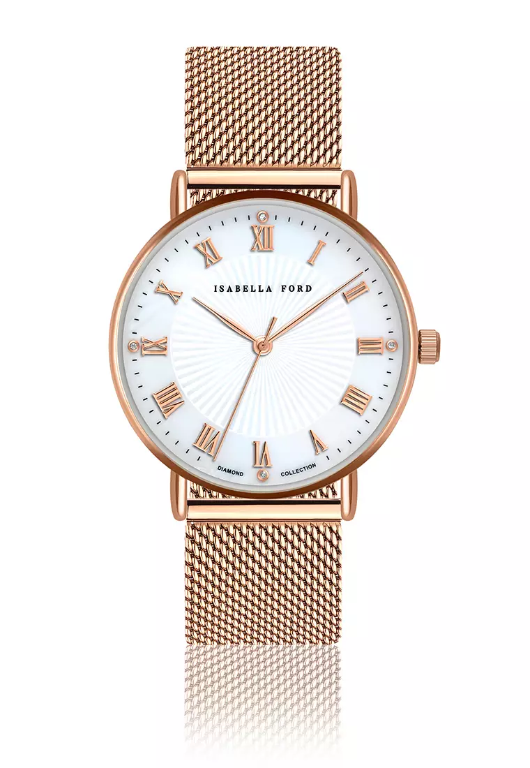 Buy Isabella Ford Isabella Ford Chloé Rose Gold Mesh Women Watch Online ...