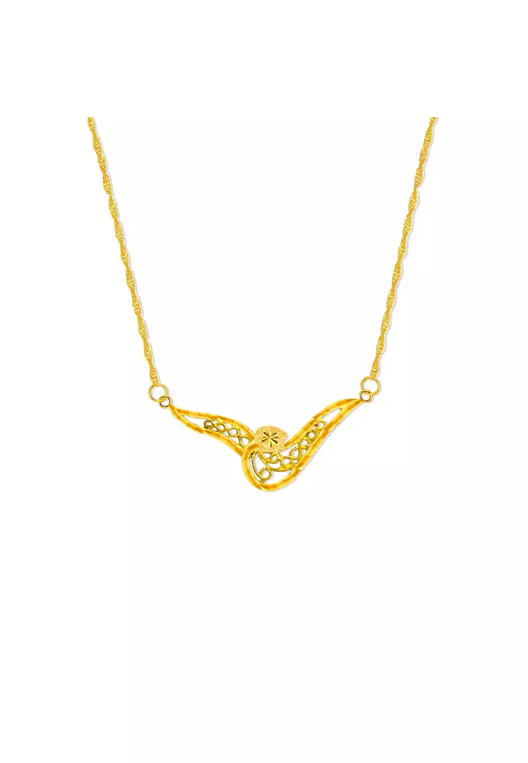 Buy MJ Jewellery 375/9K Gold Necklace Set R100I Online | ZALORA Malaysia