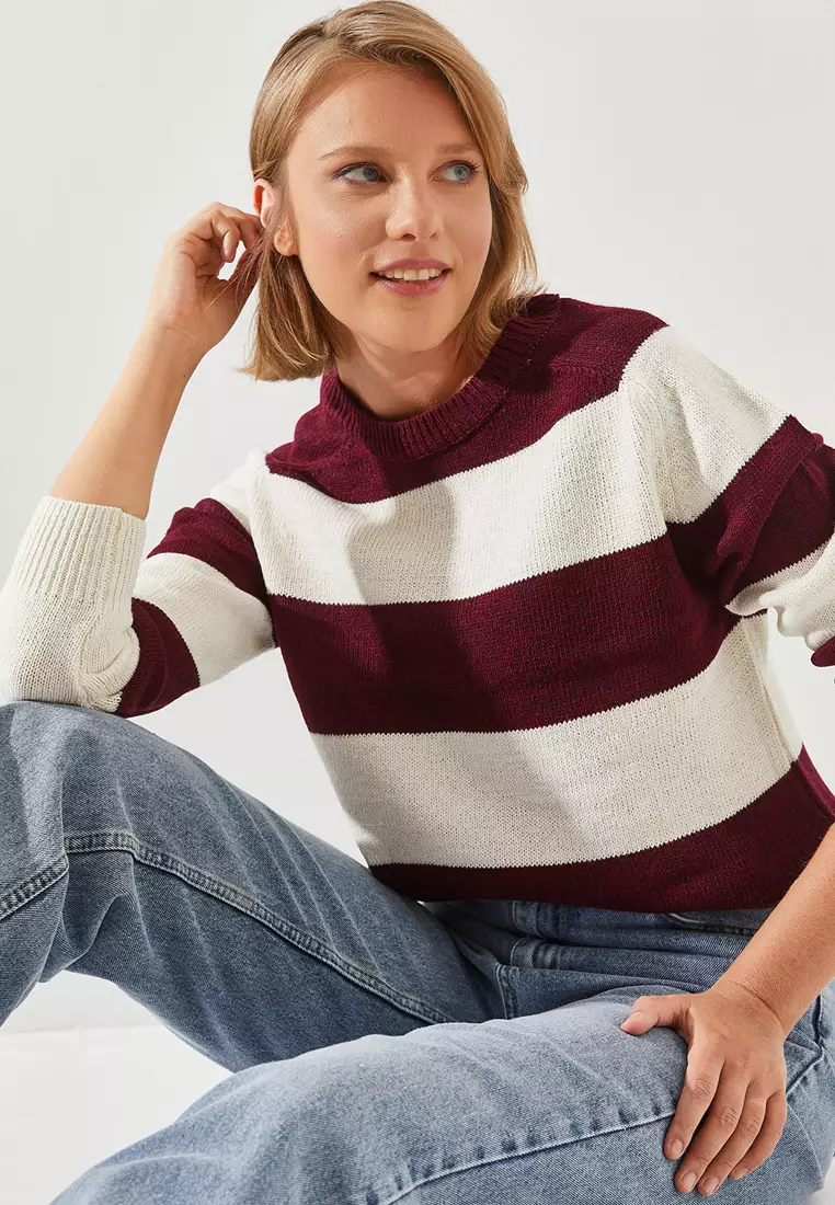 Buy Bianco Lucci Stripe Raglan Sleeves Sweater 2025 Online | ZALORA ...