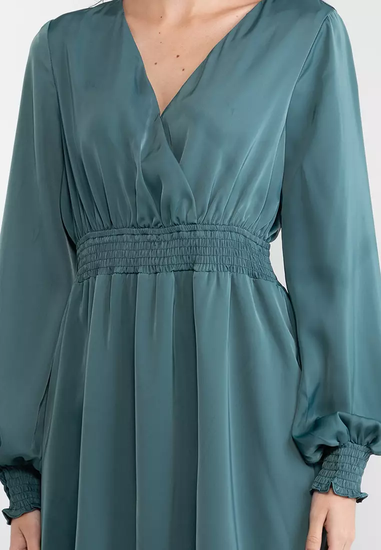 Buy Style State Gathered Waist Wrap Dress 2026 Online | ZALORA Philippines