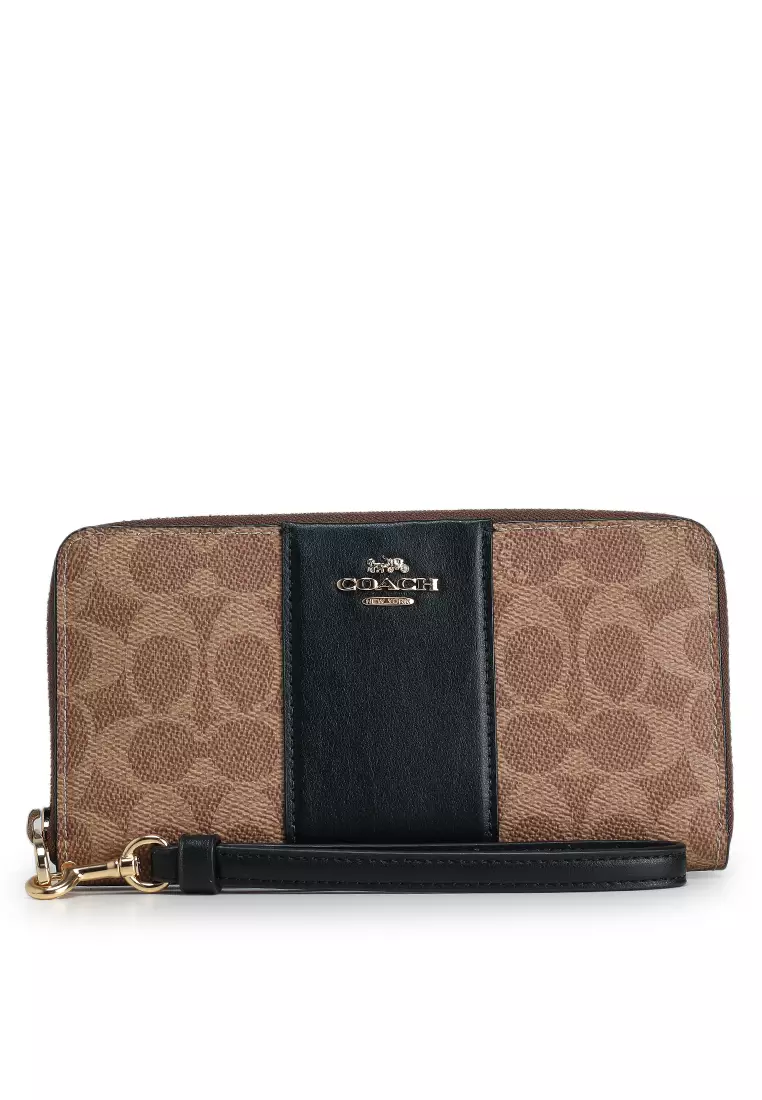Coach Long Zip Around Wallet with Stripe (me) 2025 | Buy Coach Online ...
