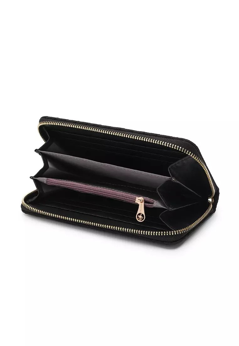 Buy Swiss Polo Quilted Long Purse / Wallet - Black Online | ZALORA Malaysia