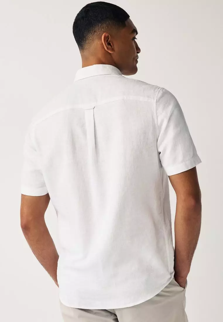Buy NEXT Linen Blend Short Sleeve Shirt 2025 Online | ZALORA