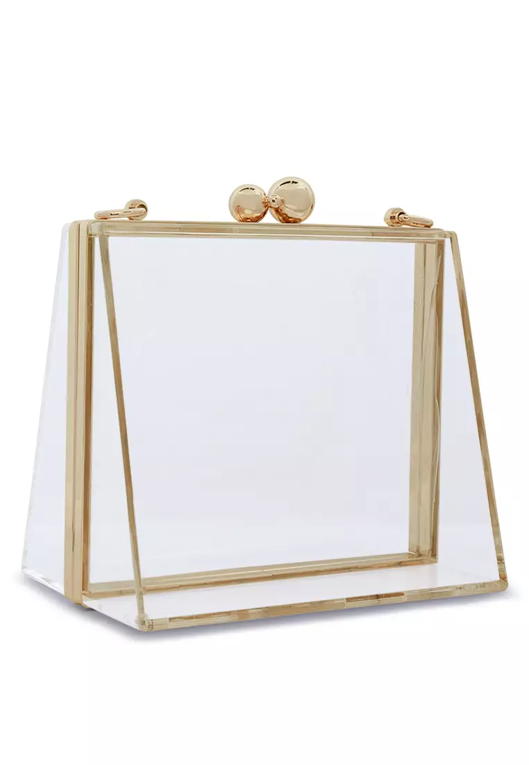 London Rag Transparent Clear Triangle Clutch Bag 2024 | Buy London Rag ...