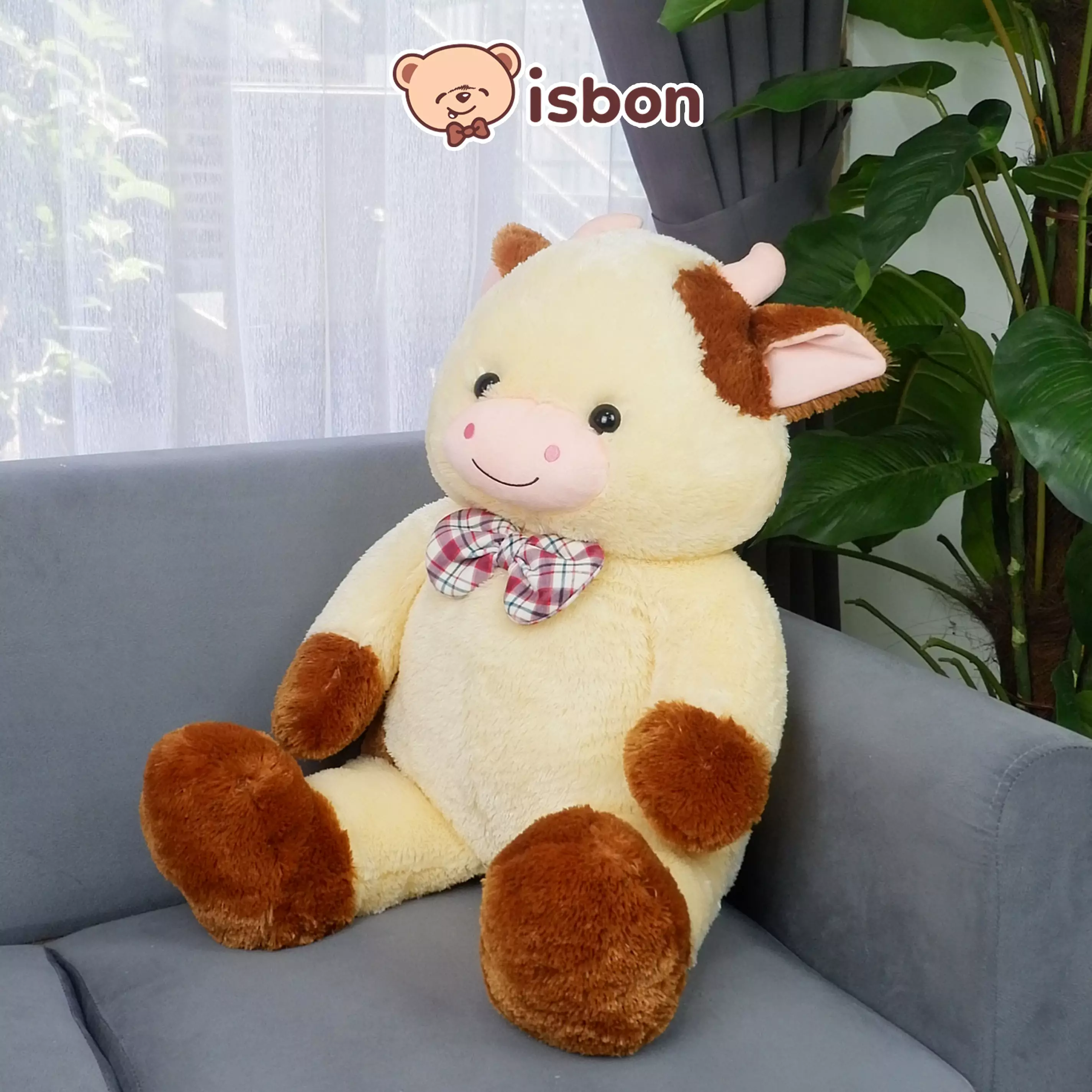 Jual Istana Boneka Boneka Chipper Bear Cow Jumbo With Pita 30inch ...