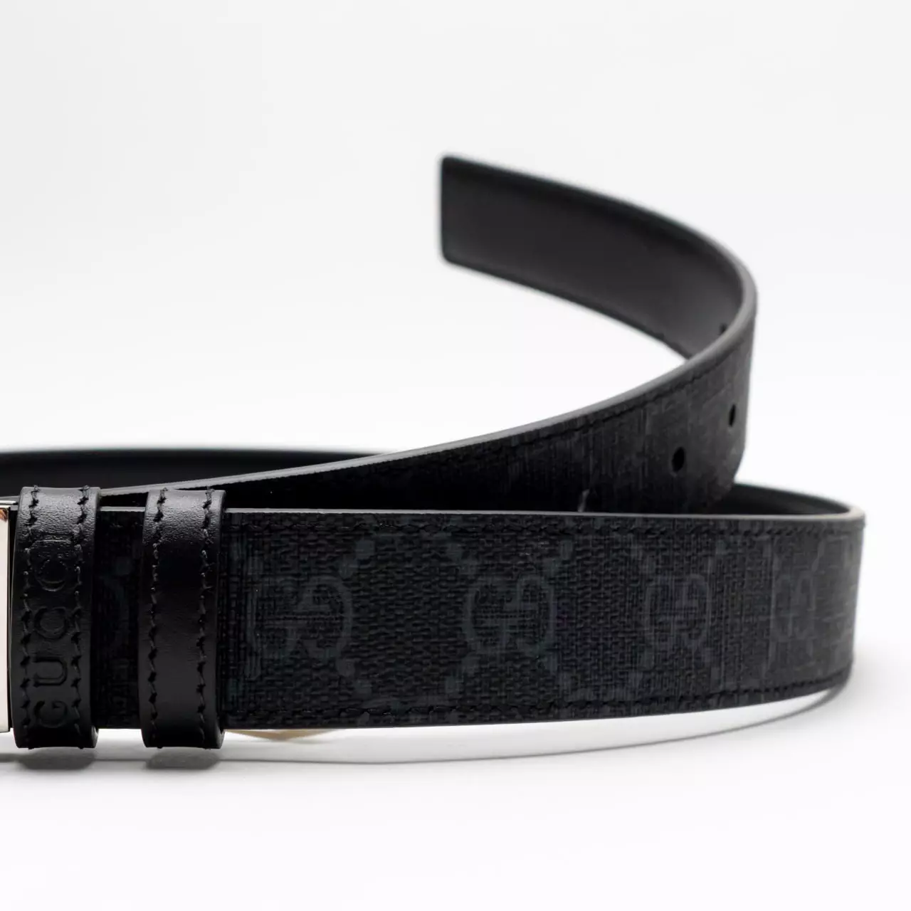 Jual Gucci Gucci Rectangular Buckle Reversible Belt Black Shw Original ...