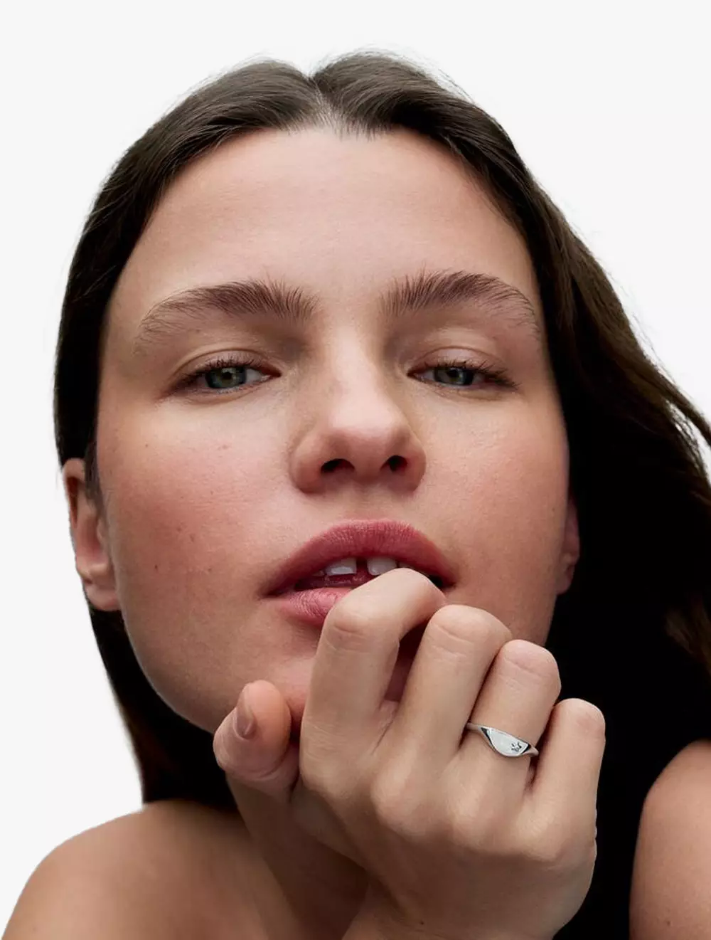 Jual PANDORA Pandora ME Halved Enamel Signet Ring - 50 - Silver ...