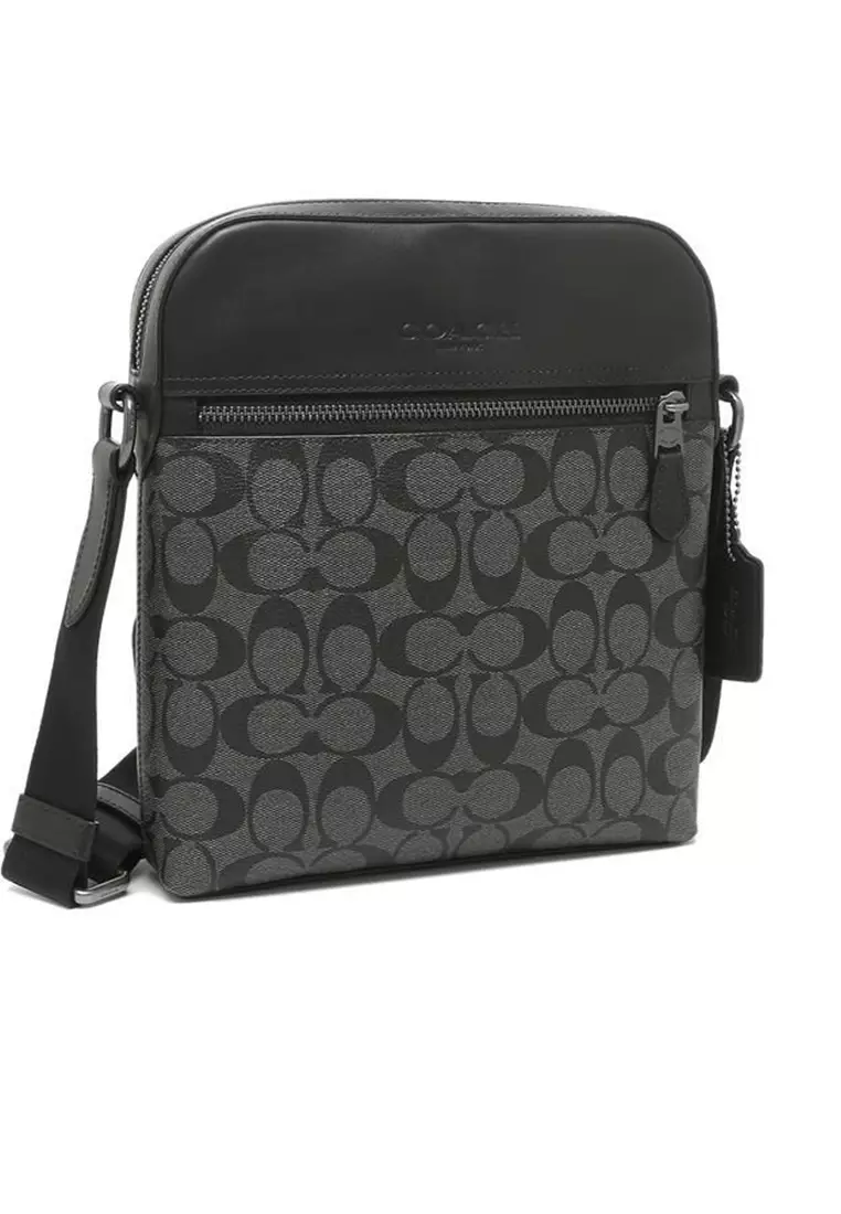 Coach Houston Flight Bag In Signature Canvas 4010 Charcoal Black 2025 ...