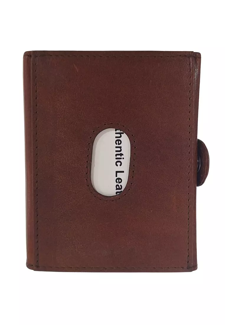 Buy Oxhide Oxhide Compact wallet in Vintage Leather in Brown colour ...