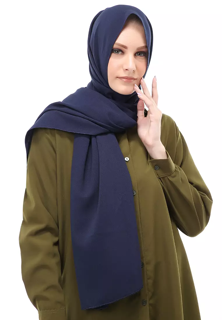 Jual Evernoon Cindy Hijab Pashmina Panjang Wanita Motif Polos Relaxed Fit - Navy Original 2023 ...