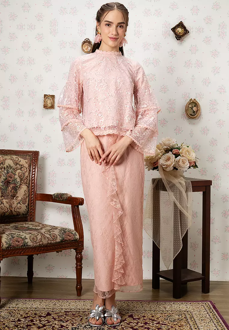 Jual Lubna Darina Sequins Top With Skirt Set Original 2025 Zalora