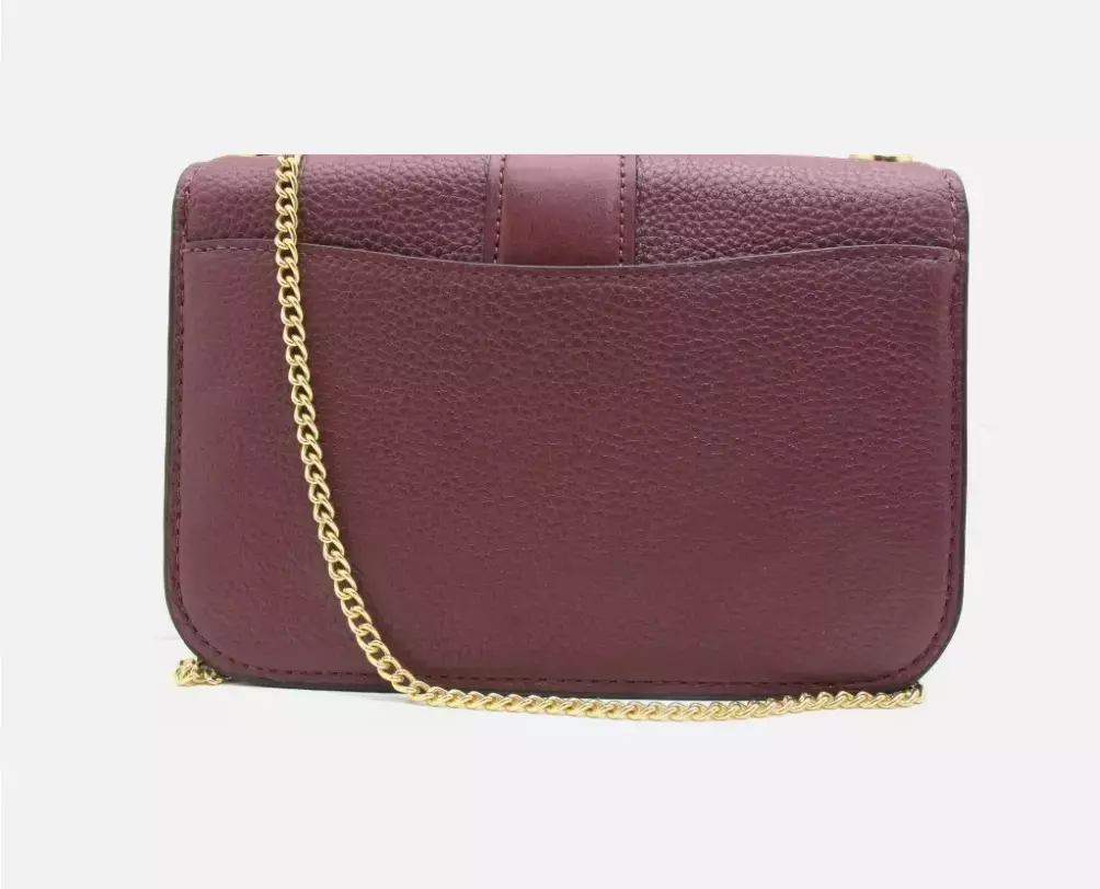 Jual Coach Coach Georgie Colorblock Oxblood Wine Pebble Leather Mini ...