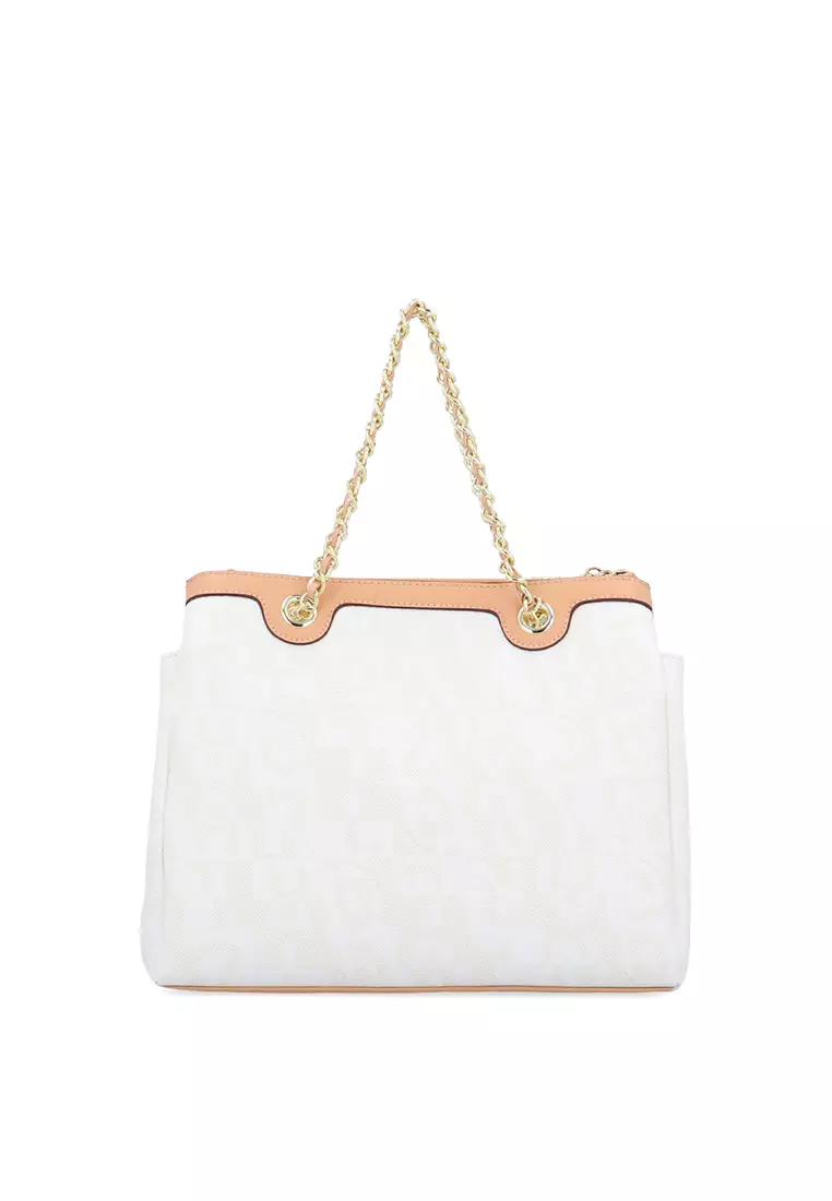 Buy Carlo Rino Agnes CR Monogram Top Handle - Beige 2025 Online | ZALORA