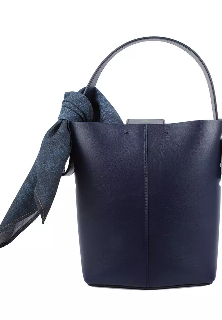 Buy RO Bags Terranova Felucca Mini Top Handle Bucket Bag in Navy/Light ...