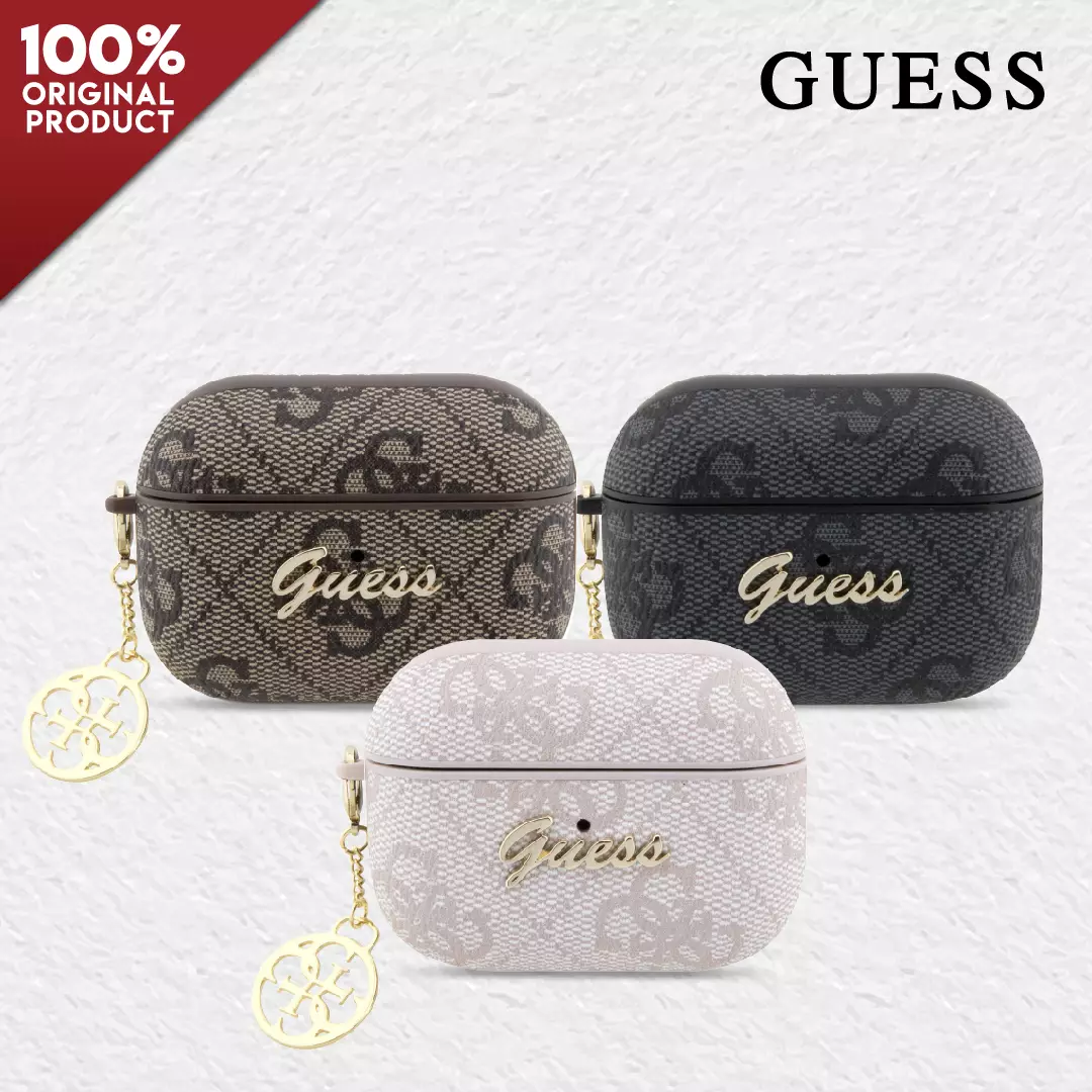 Jual Guess Case Airpods Pro Gen2 GUESS PU Leather 4G Charm Script Metal ...