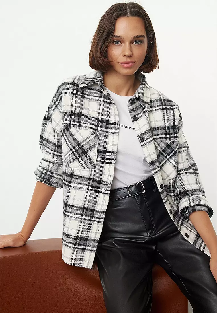 Buy Trendyol Checkered Overshirt 2025 Online | ZALORA Philippines
