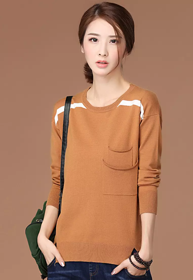 Buy A-IN GIRLS Open The Pendulum And Hit The Color Sweater 2025 Online ...