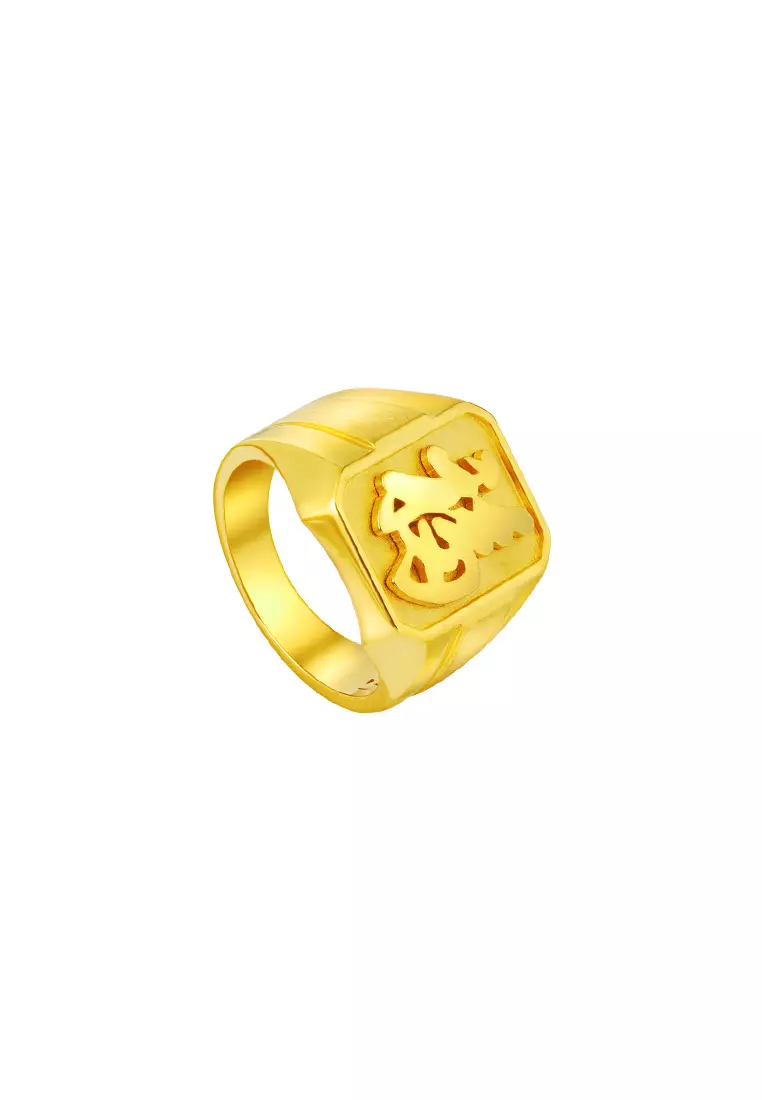 Buy TOMEI TOMEI Fu-Zi Men's Ring, Yellow Gold 916 Online | ZALORA Malaysia