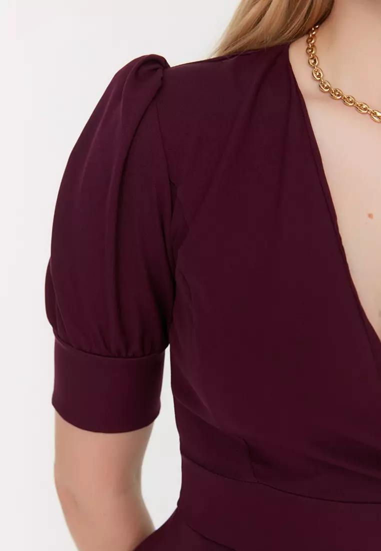 Jual Trendyol Double Breasted Collar Dress Original 2024 Zalora