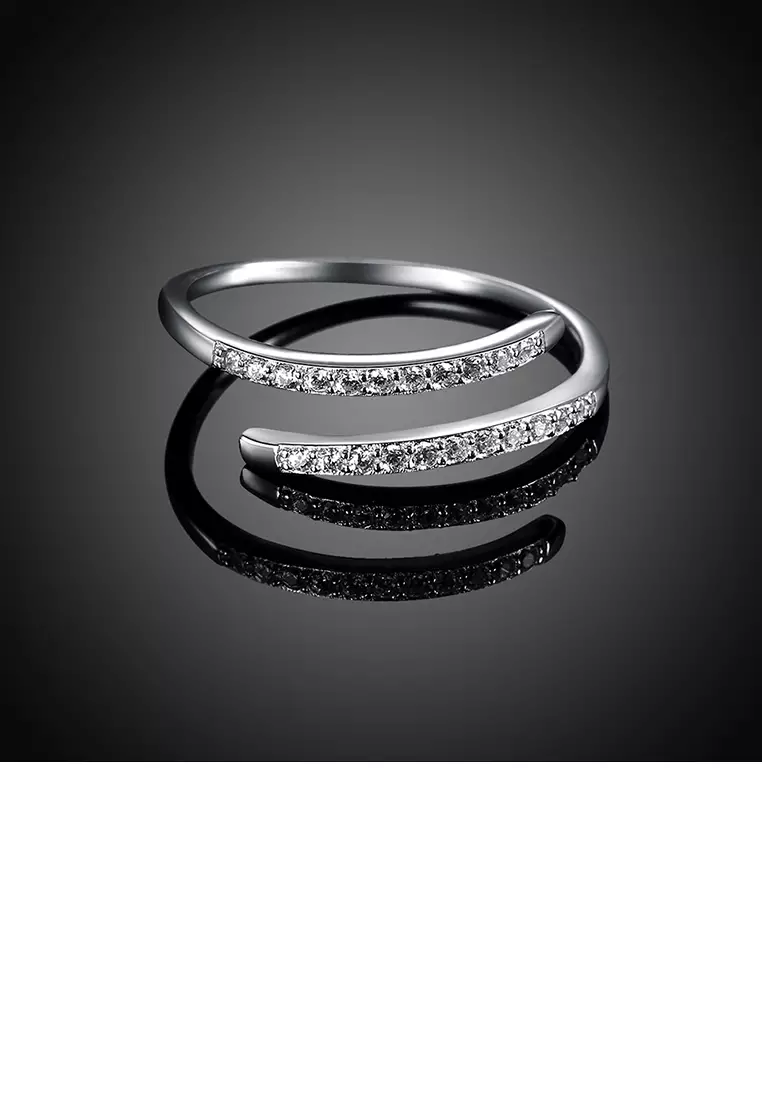 Mooclife 925 Sterling Silver Simple Open Ring with Cubic Zircon 2025 | Buy Mooclife Online ...