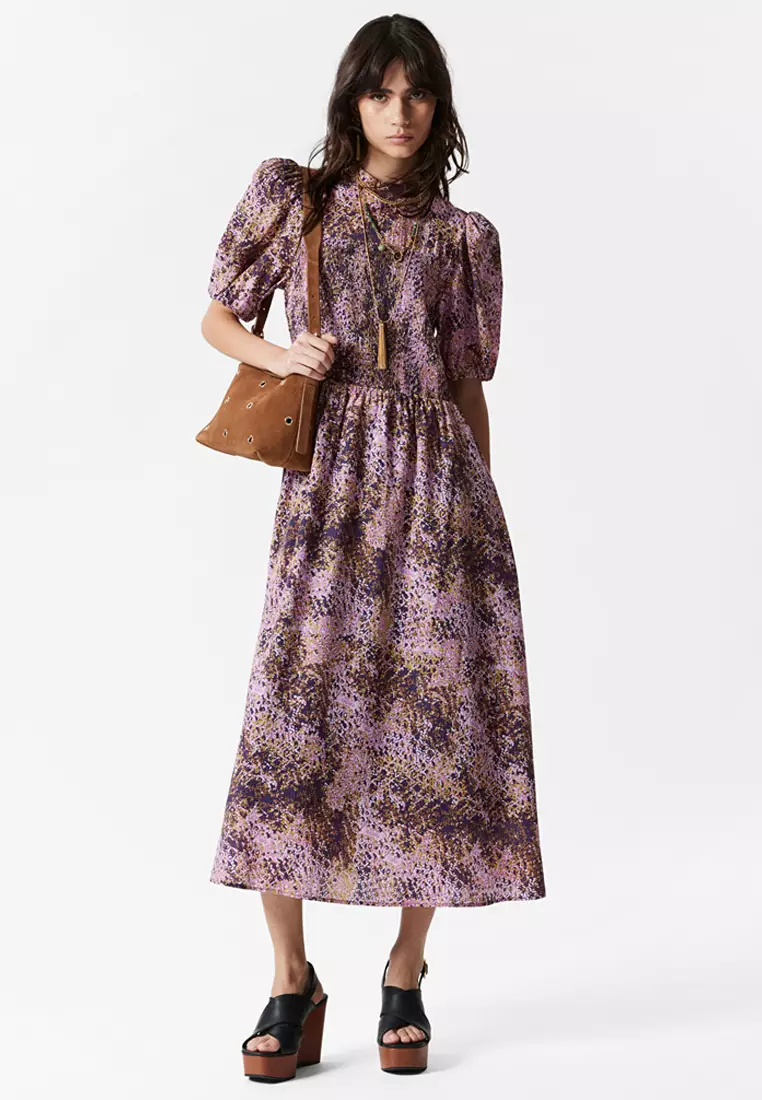 Buy & Other Stories Smocked Puff-Sleeve Midi Dress Online | ZALORA Malaysia