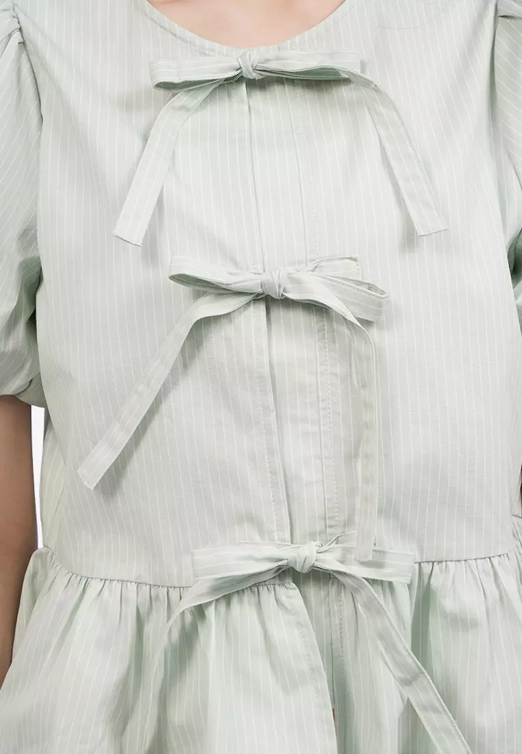 Jual COLORBOX Puff Sleeve Blouse with Front Ribbon Original 2025 ...