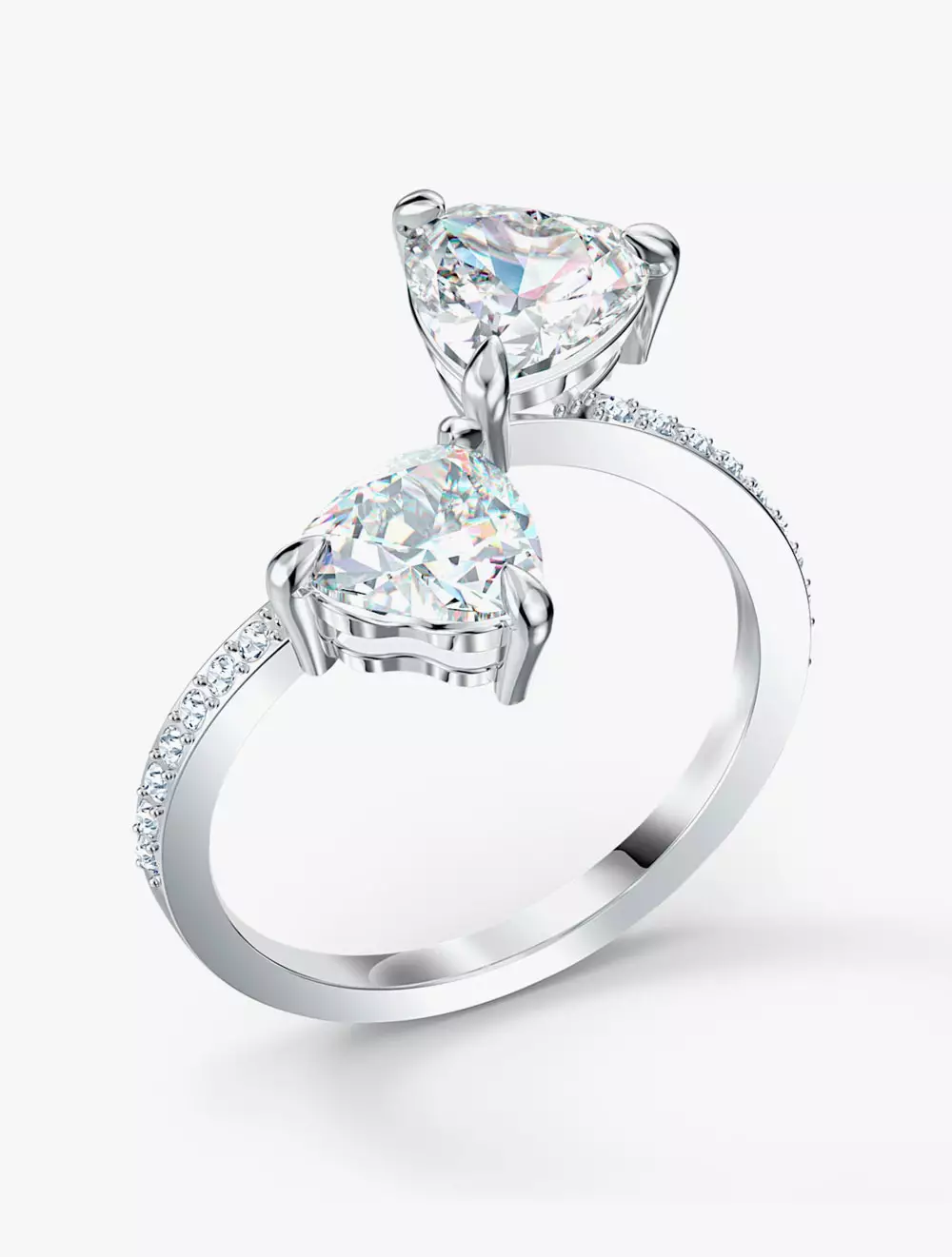 Jual Swarovski Attract Soul Heart Ring, White, Rhodium Plated - Silver ...