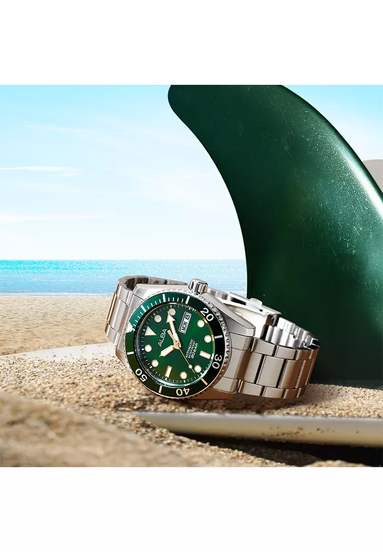 Jual Alba Alba Mechanical - Jam Tangan Automatic Pria - Silver Green ...