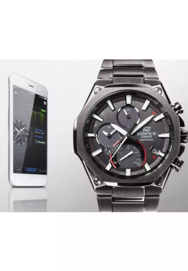 線上選購 EDIFICE Men's Analog-Digital Watch ECB-900MDC-1A Grey Stainless ...