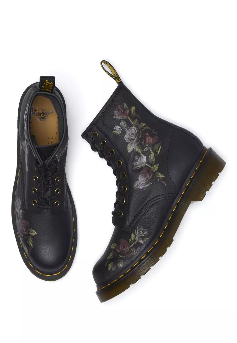Buy Dr. Martens 1460 Decayed Roses Leather Lace Up Ankle Boots 2025 ...