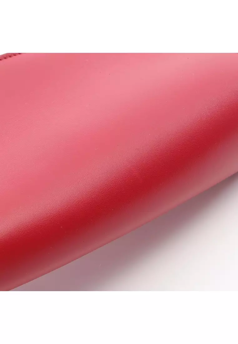 Buy Celine Pre-Loved Celine Cuill Triomphe one shoulder bag leather Red ...