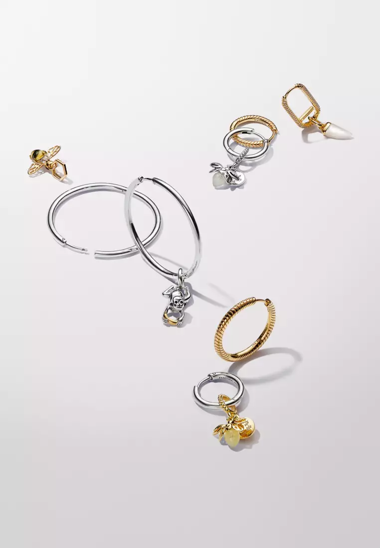 Buy PANDORA Pandora Moments Charm Hoop Earrings (18mm) Online | ZALORA ...