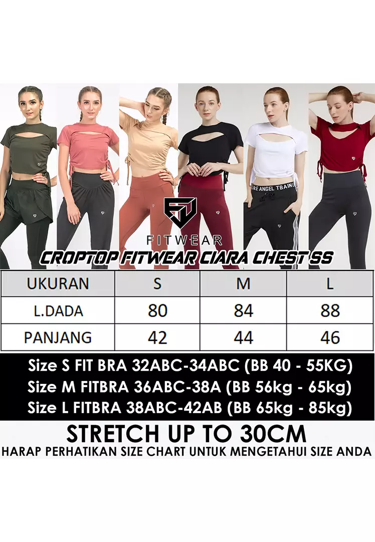 Jual FITWEAR FITWEAR - CIARA CHEST CROPTOPS S/S - ARMY Original 2024 ...