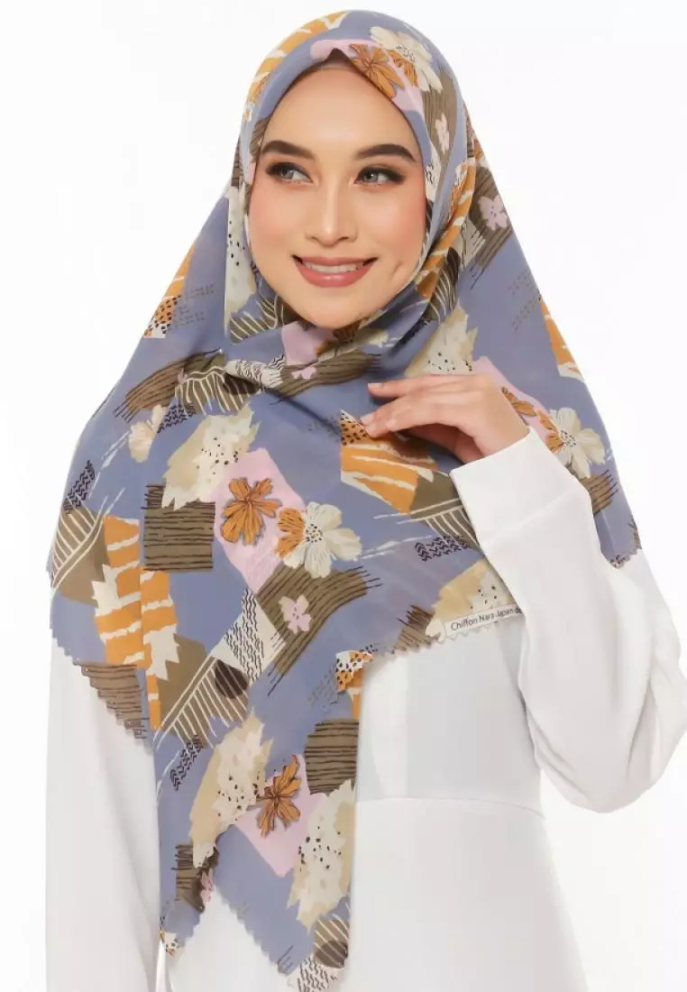 Jual First Hijab Haura Square Hijab In Blue Grey Original 2024 | ZALORA ...