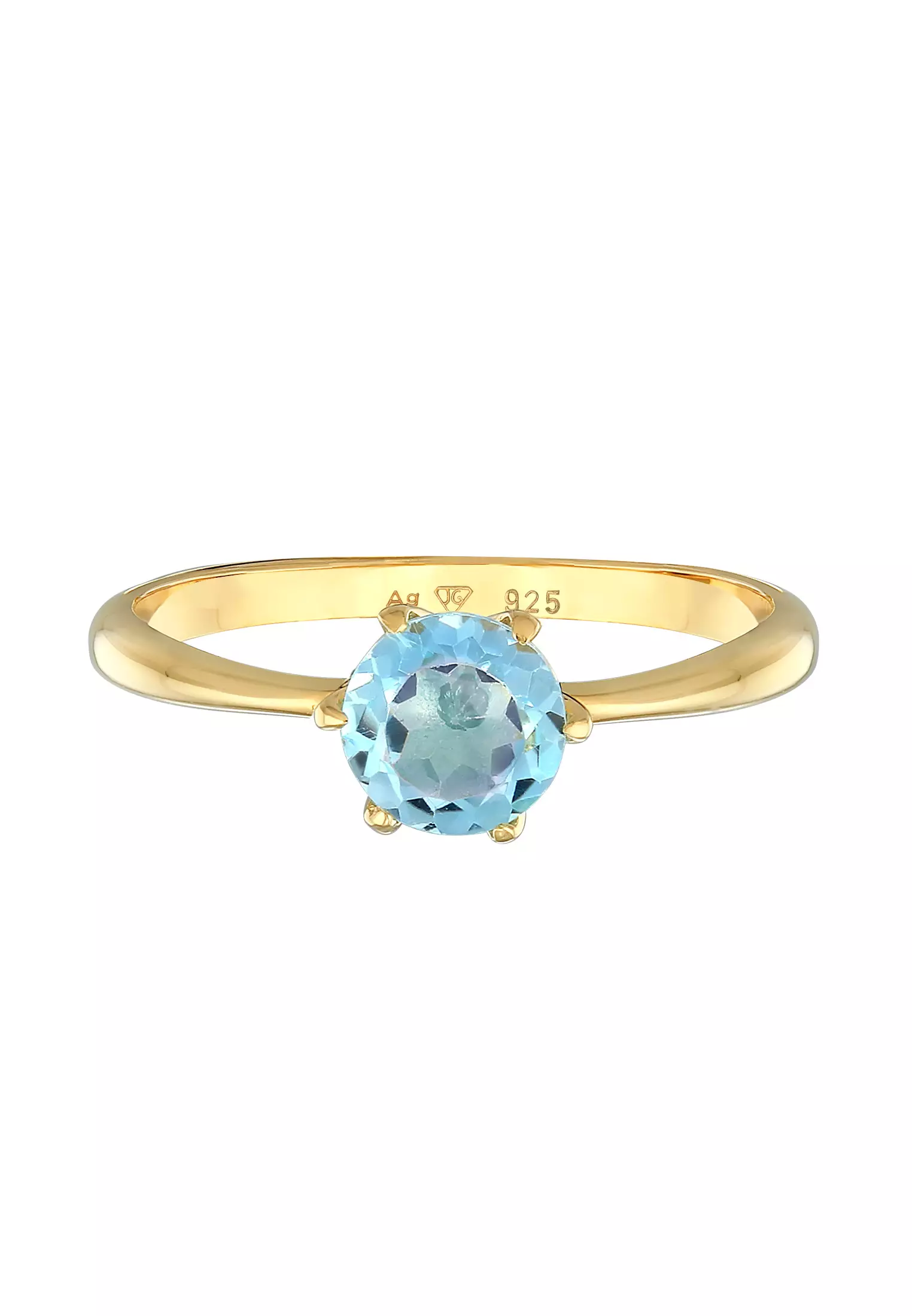 Buy ELLI GERMANY Blue Topaz Solitaire Ring – Gold-Plated Silver 2026 ...