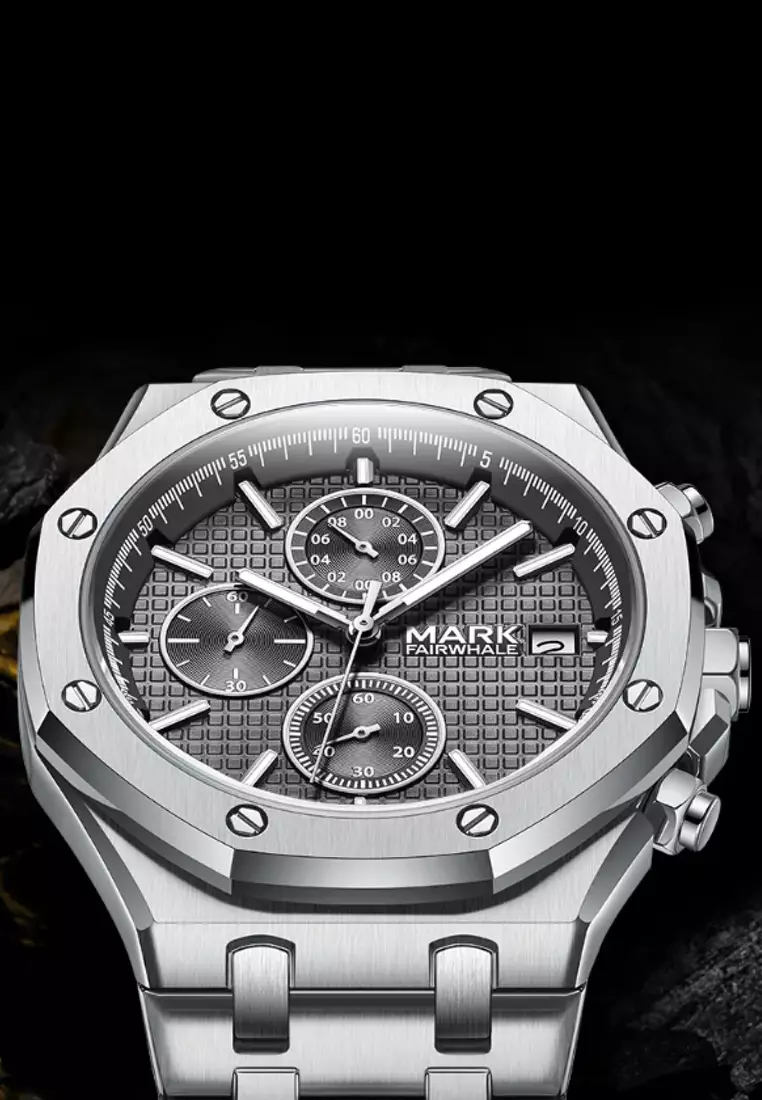 Buy Mark Fairwhale Unisex Alloy Chronograph Quartz Watch, 43mm ...