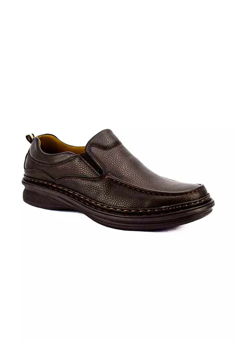 Buy Mario D' boro Runway Men's Formal Slip On Shoes MX 24659 Dark Brown ...