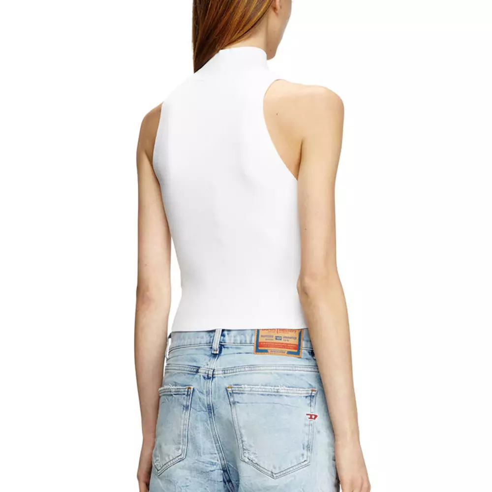 Jual Diesel M-Onervax Turtle Neck Top Ribbed Knit White Original 2025 ...