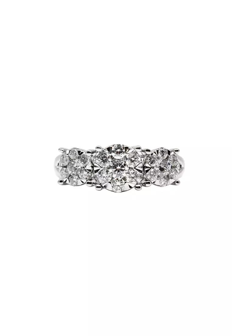 Buy CEBUANA LHUILLIER JEWELRY 14K White Gold Lady Ring with Diamonds ...