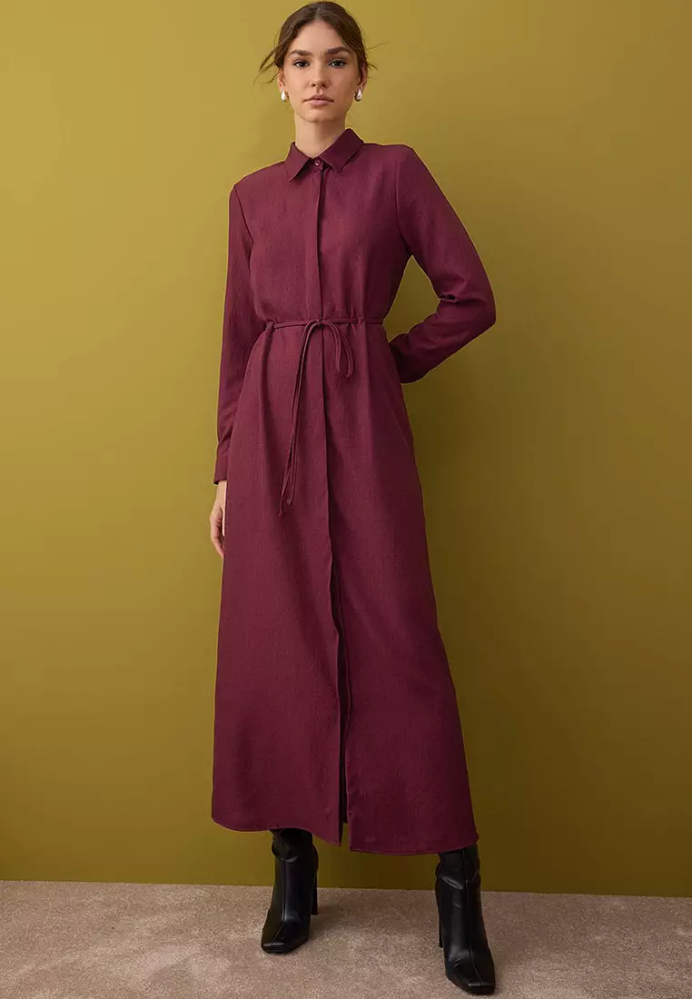 Buy Trendyol Lace Detailed Shirt Dress Online | ZALORA Malaysia