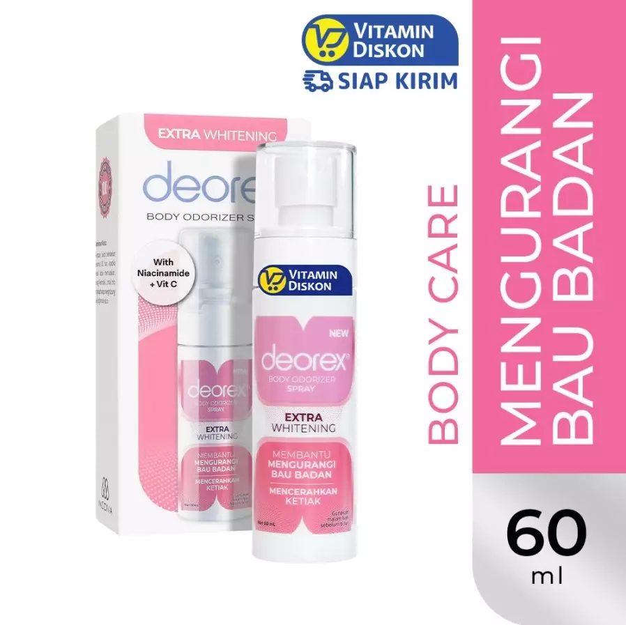 Jual Deorex DEOREX BODY ODORIZER SPRAY EXTRA WHITENING 60ML Original ...